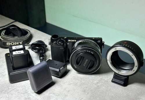 Sony nex 5r + 16-50mm F 3.5-5.6 (kit)