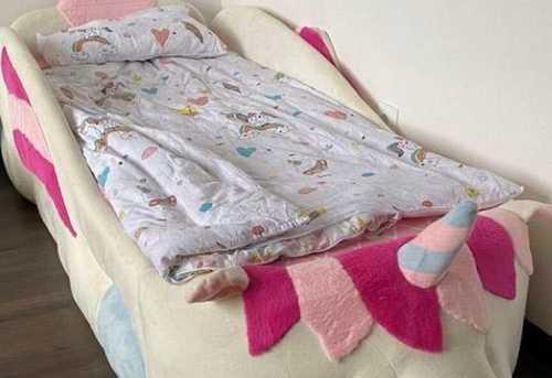 Новая Кровать детская для девочка единорог