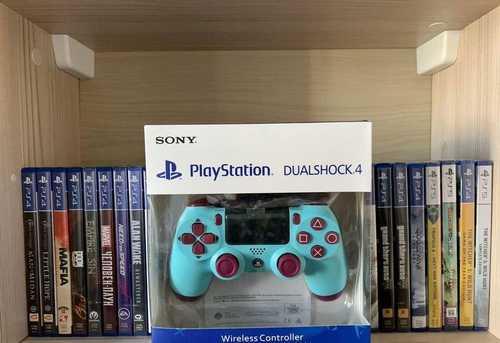 Геймпад Replica PS4 v2 PlayStation Berry Blue/Голу