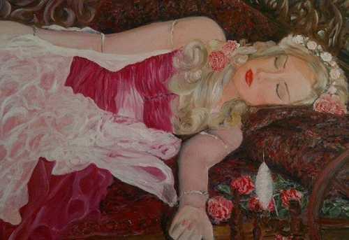 Картина маслом "Спящая красавица"
