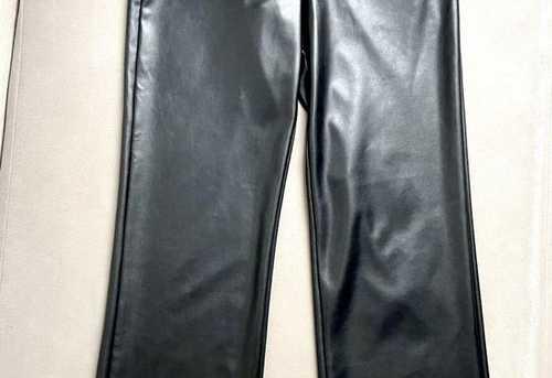Утеплённые брюки палаццо из экокожи женские