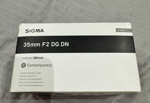 Объектив Sigma 35mm F2 DG DN Sony E mount