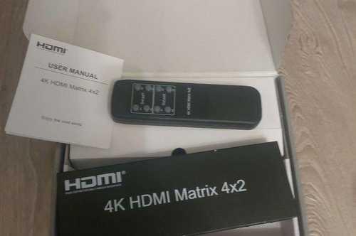 4k hdmi matrix 4x2 коммутатор Сплиттер