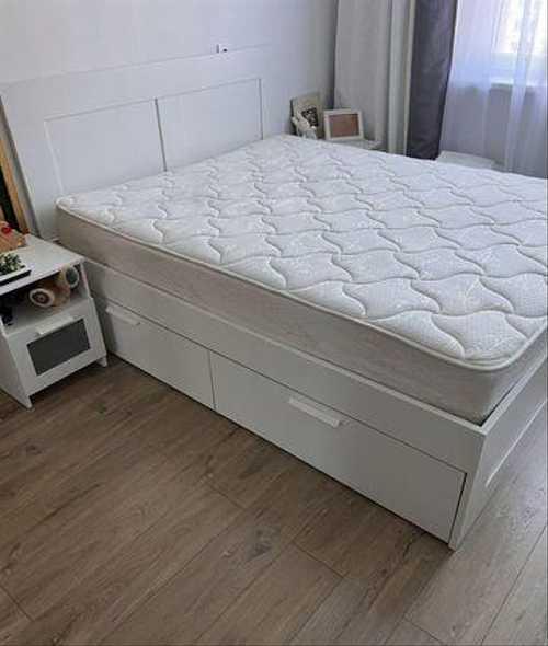 Кровать IKEA Brimnes + матрас Ascona 160x200