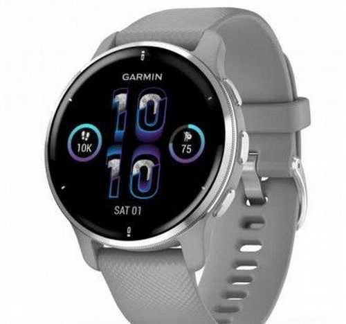 Garmin Venu 2 Plus GPS / Powder Gray Case / Silicone Band Passivated ANZ