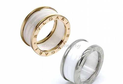 Кольцо Bvlgari Zero белая керамика