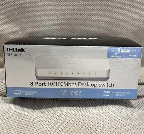 Свич коммутатор d-link 8 портов 10/100Mbps