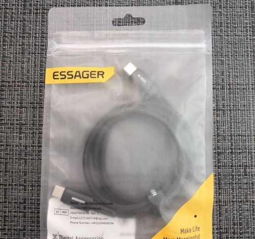 Кабель Essager PD 100W USB Type-C (LED), 1 m