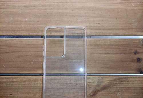 Прозрачный силиконовый чехол Samsung S21 Ultra