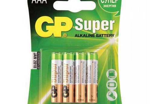 Батарейки комплект 4 шт., GP Super, AAA (LR03, 24