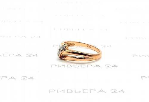 Золотое кольцо с фианитами 585 пробы 2.42 грамм
