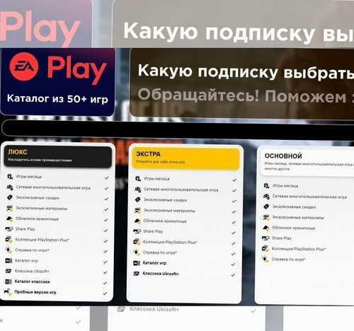 Аренда игры подписка PS EA Play в ассортименте