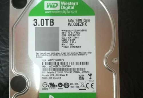 Hdd wd30ezrx 3Tb в хорошем состоянии