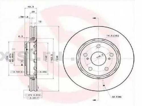 Диск тормозной Fr
