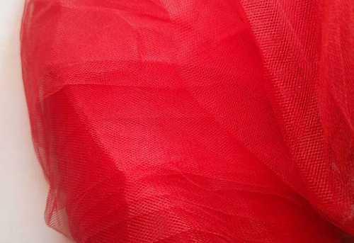 Ткань сетка красная фатин