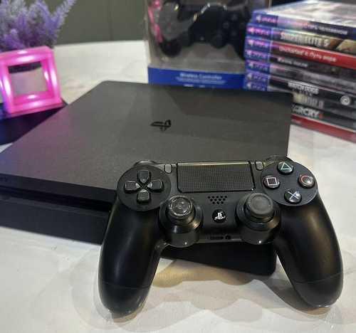 Playstation 4 slim 500gb 2 джойстика   много игр