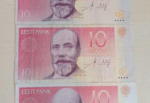 Купюра банкнота 10 крон Эстония 2006 года