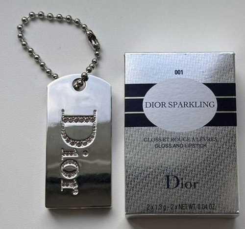 Dior sparkling брелок блеск помада 001 винтаж 2004