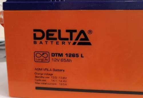 Delta DTM 1265L аккумулятор, 12В 65 Ач