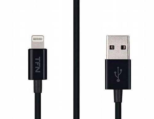 Кабель TFN USB-А / Lightning, тпэ, 1 м, черный