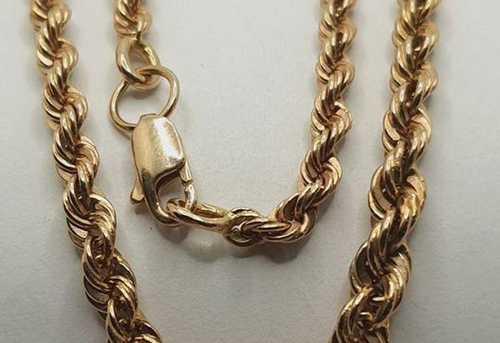 Золотая цепь верёвка 50 см полновесная