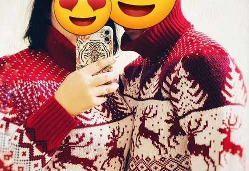 Прокат новогодних парных свитеров family look