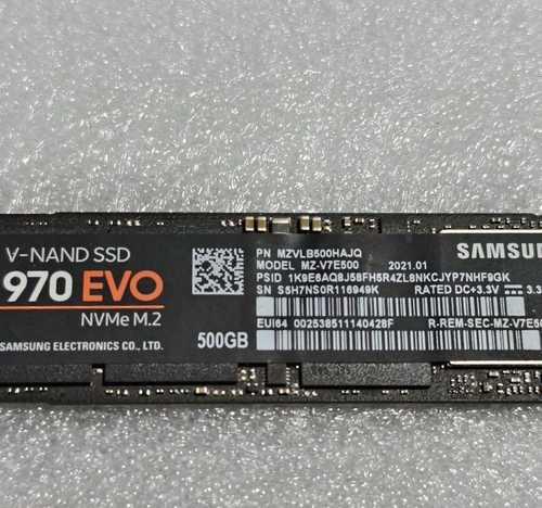 SSD m2 nvme 500gb samsung 970 Evo