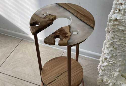 Столик для кальяна ручной работы из дерева