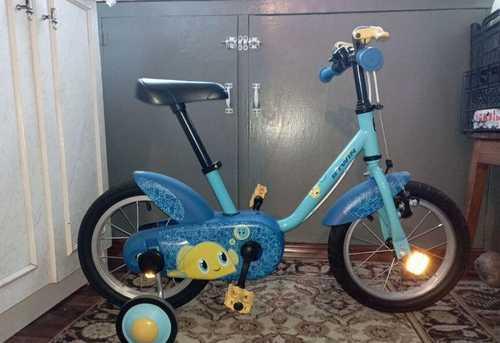 Велосипед детский 14" голубой Btwin ocean 500