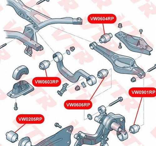 VW0901RP Полиуретановый сайлентблок цапфы задней п