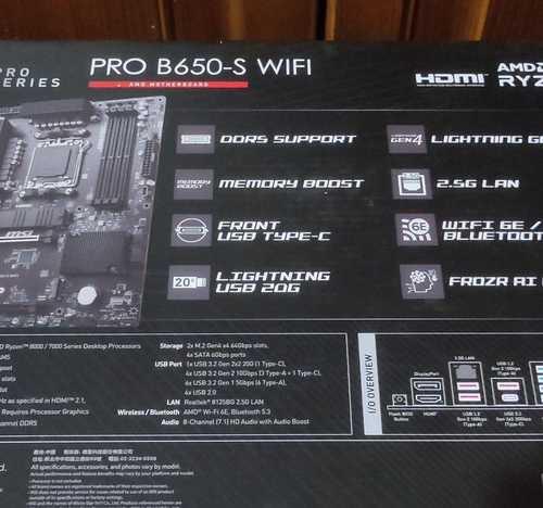 Материнская плата msi pro b650 s wifi am5