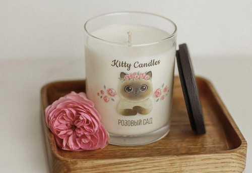 Соевая ароматическая свеча «Розовый сад»