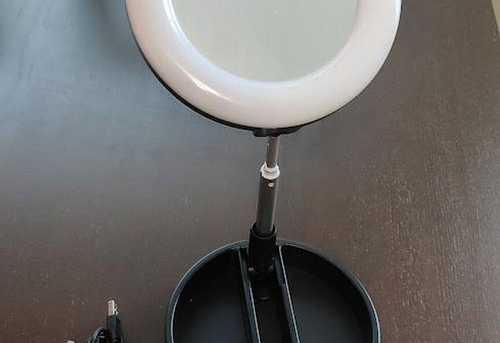 Переносная кольцевая лампа с зеркалом