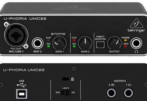 Внешняя звуковая карта Behringer U- phoria UMC22