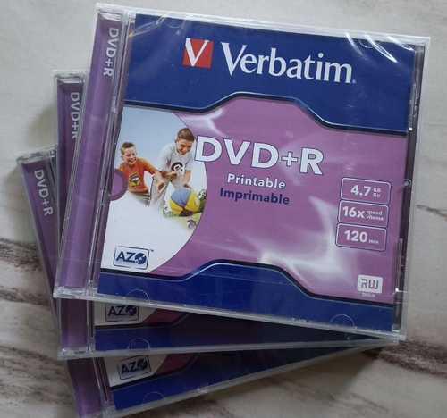 Болванки DVD-R под печать 3 шт в плёнке printable