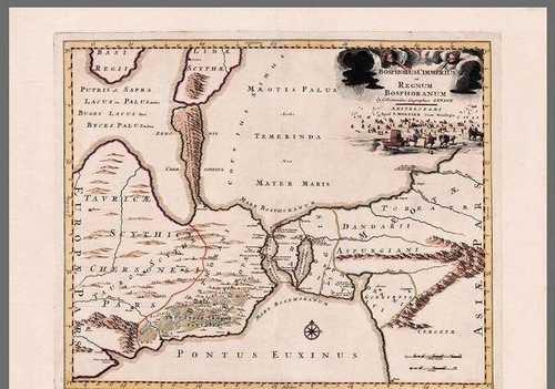 Антикварная карта Керченского пролива, (1705) год