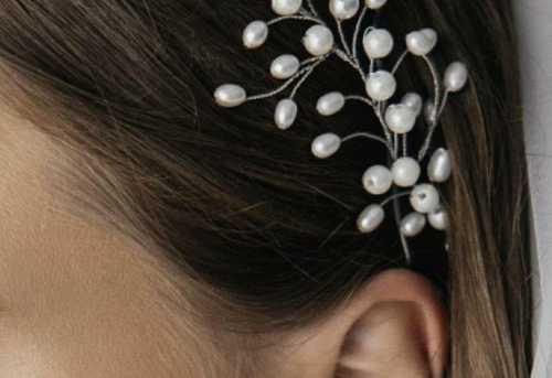Набор свадебное украшение для волос и серьги