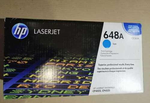 Новый картридж для принтера HP CE261A 648A синий