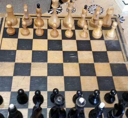 Шахматы большие деревянные. Оредеж, 1969 г, СССР