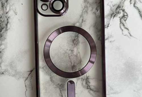 Чехол с MagSafe зарядкой iPhone 13 фиолетовый