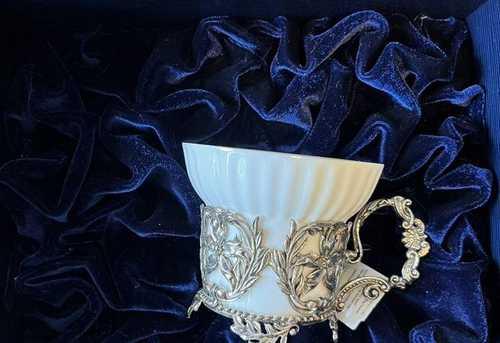 Чашка чайная "Симфония" (Серебро 925 и Фарфор)