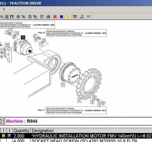 Гидромотор хода 9889775 на Liebherr