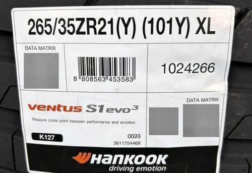 Hankook Ventus S1 Evo 3 K127 265/35 R21 101Y