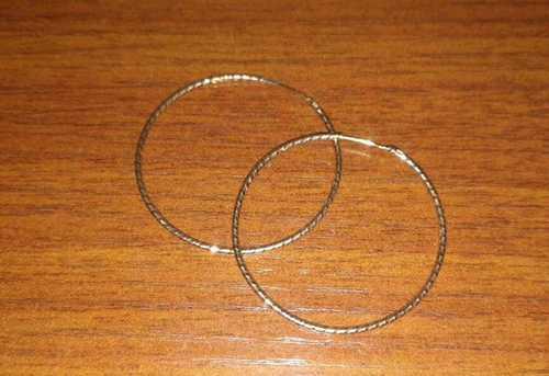 Позолоченные серьги (кольца). Серебро