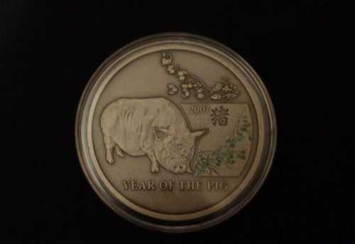 Серебряная монета Ниуэ - Год свиньи