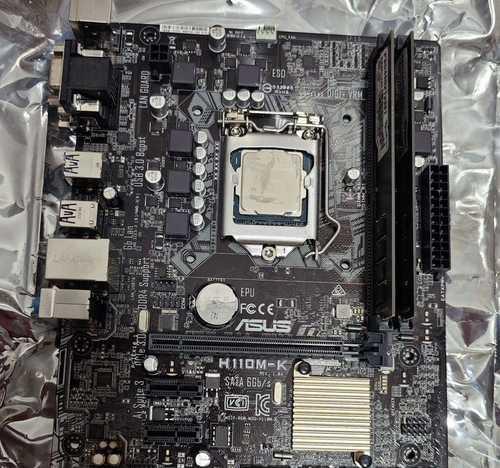 Материнская плата asus H110M-K  8gb