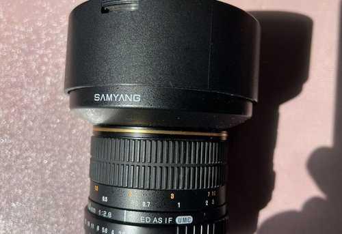 Samyang MF 14mm f/2.8 Canon EF объектив с чипом