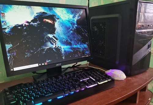 Мощный A6 4 Ггц,8 гб DDR3,R5,500 гб+20"+клав+мышь