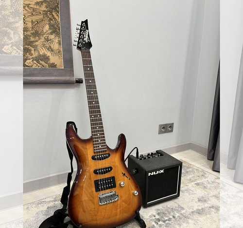 Электрогитара ibanez GIO   комбик NUX mighty 8 SE