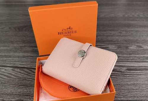 Женский кожаный кошелёк Hermes новый розовый